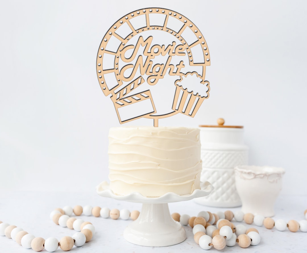 Movie Night Cake Topper Cinema Cake Topper Popcorn Movie - Etsy