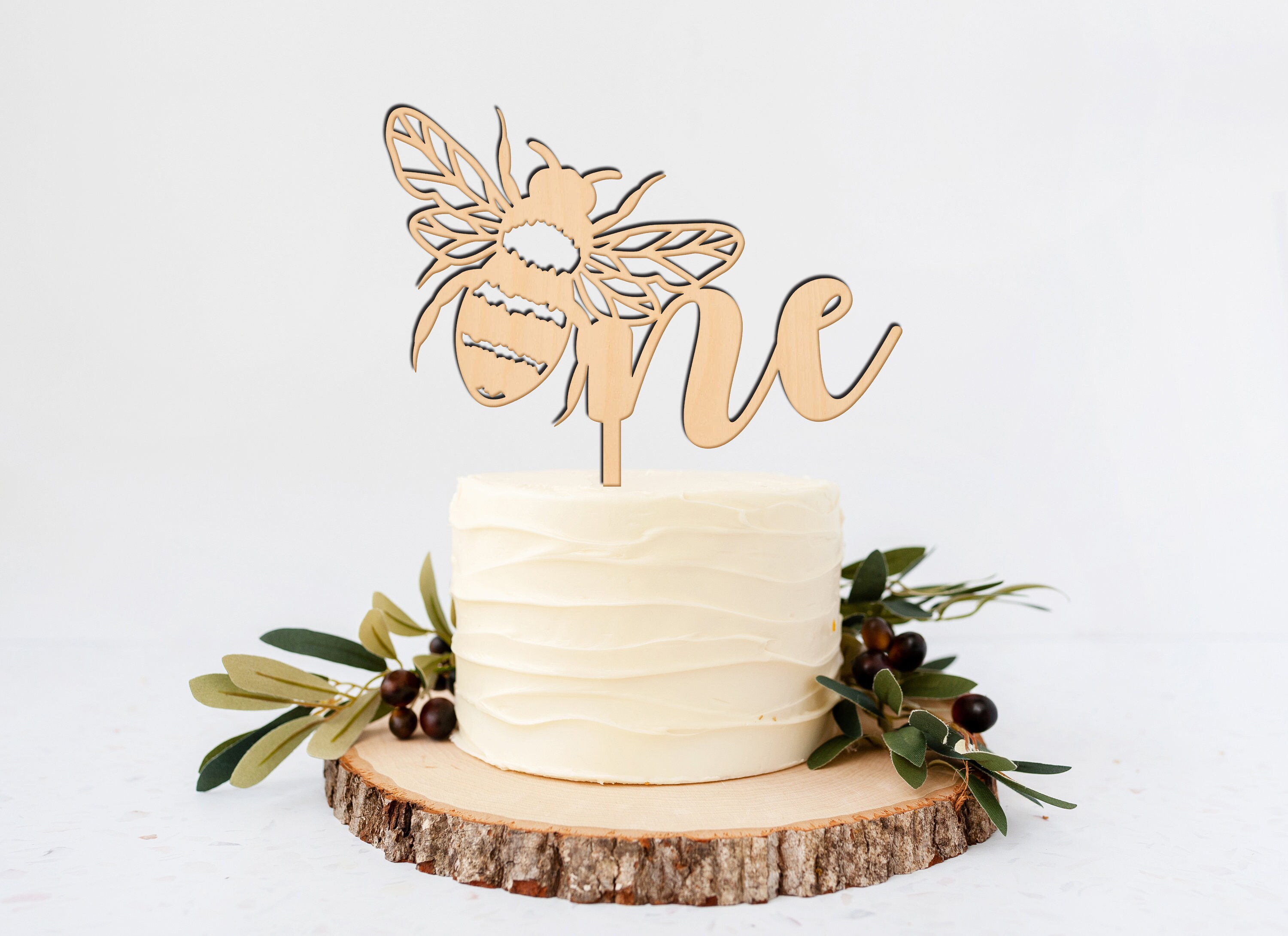 Bumble Bee Cake Topper Natural Wood Cake Topper Rustic | Etsy