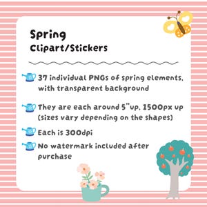 Spring Elements Clipart, Digital Stickers | Season | DIY Crafts | PNG ...