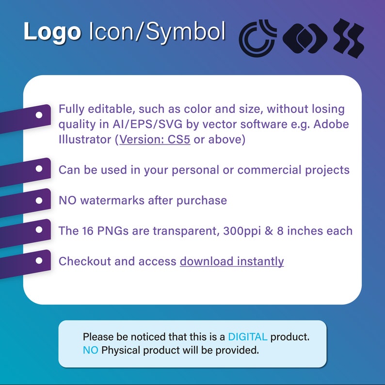 Logo Design Icon Symbol Instant Download AI EPS SVG Png Commercial Use ...