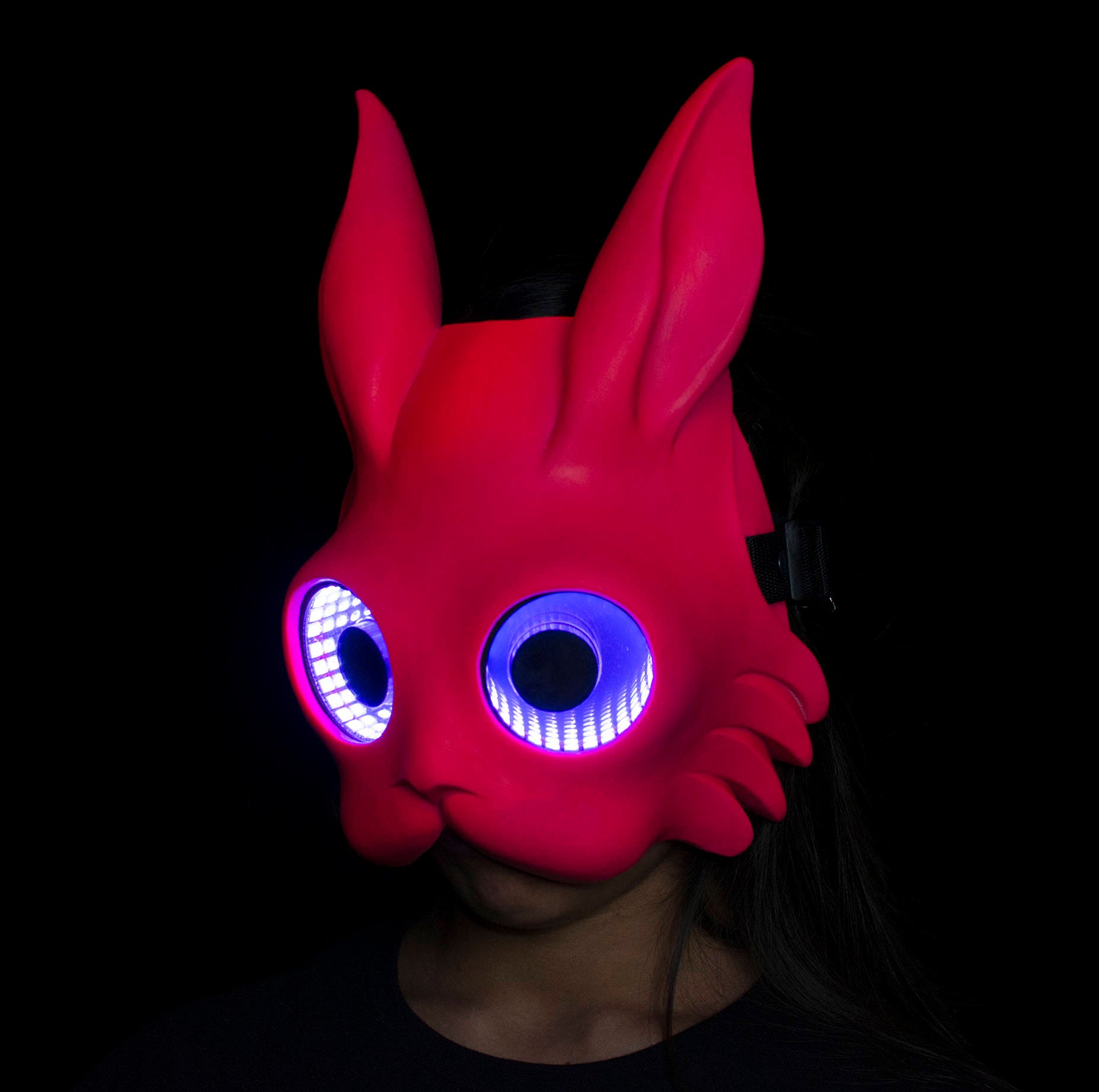 Pink Rabbit Mask featuring Infintiy LED Lenses UV reactive | Etsy