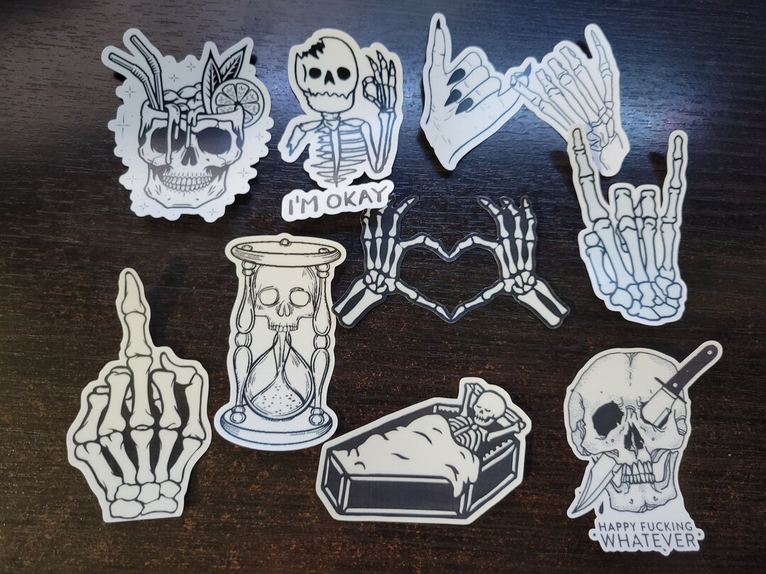 Skeleton Sticker Pack - Etsy