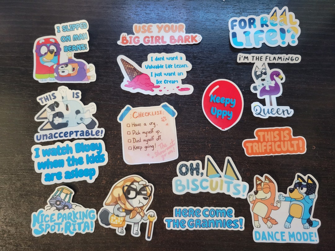 Bluey Inspired Sticker Pack - Etsy