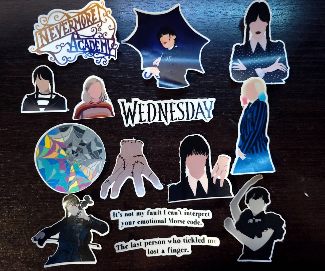 Wednesday Inspired Sticker Set - Etsy