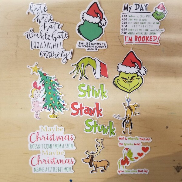 The Grinch Stickers - Etsy