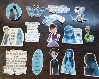 Tim Burton Sticker Set of 40 / Corpse Bride Stickers / Coraline ...