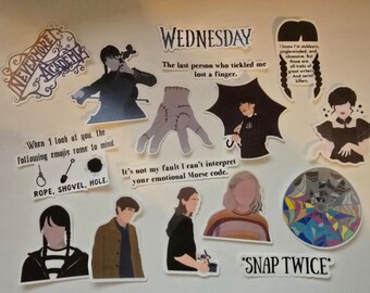 Wednesday Inspired Sticker Set, Addams Stickers, Waterproof Laptop ...