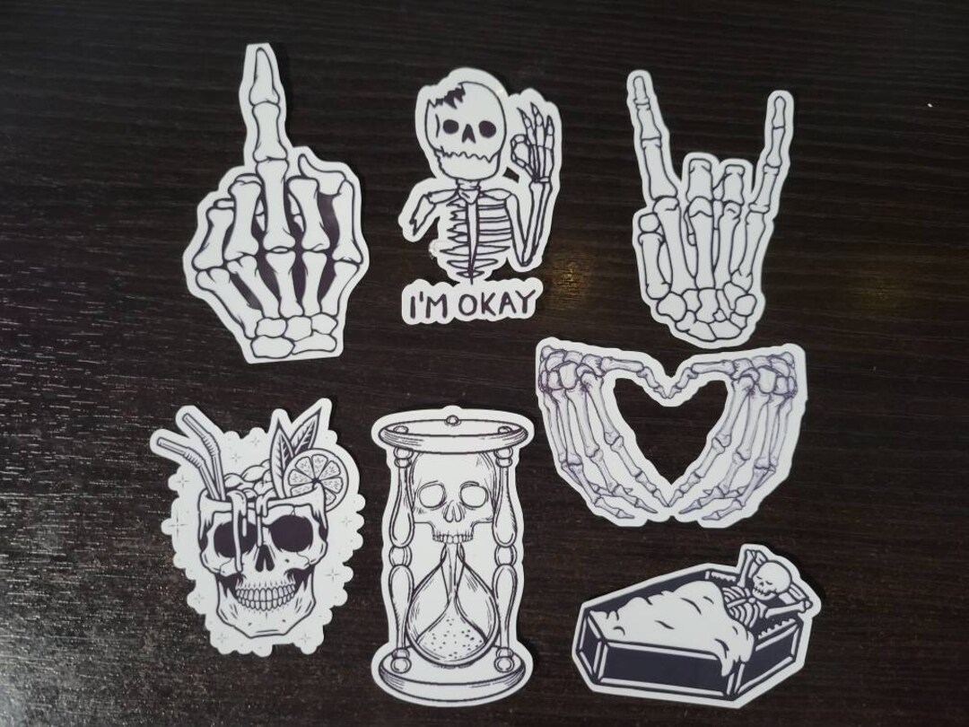 Skeleton Sticker Pack Etsy
