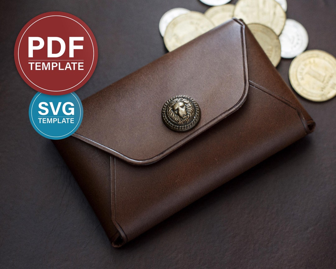 Leather Card Wallet PDF Pattern: Coin Purse SVG Template + Video - Etsy