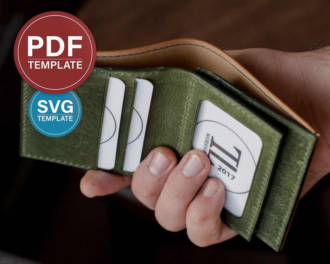 Leather Bifold Wallet PDF Pattern: Vertical Mens Wallet SVG Template ...