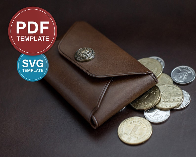 Leather Card Wallet PDF Pattern: Coin Purse SVG Template + Video - Etsy