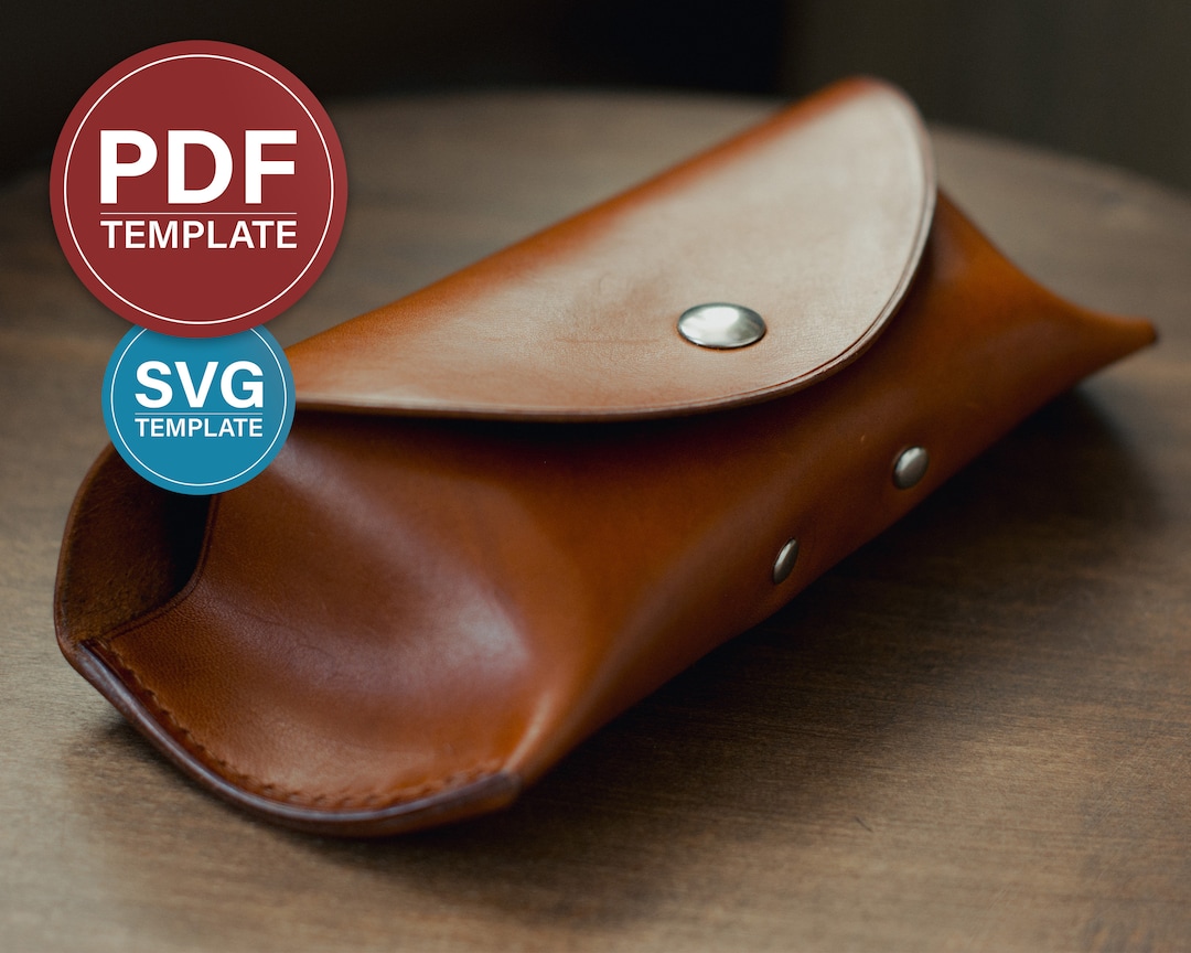 Leather Glasses Case Pattern: DIY Sunglass Case Template (PDF, SVG ...