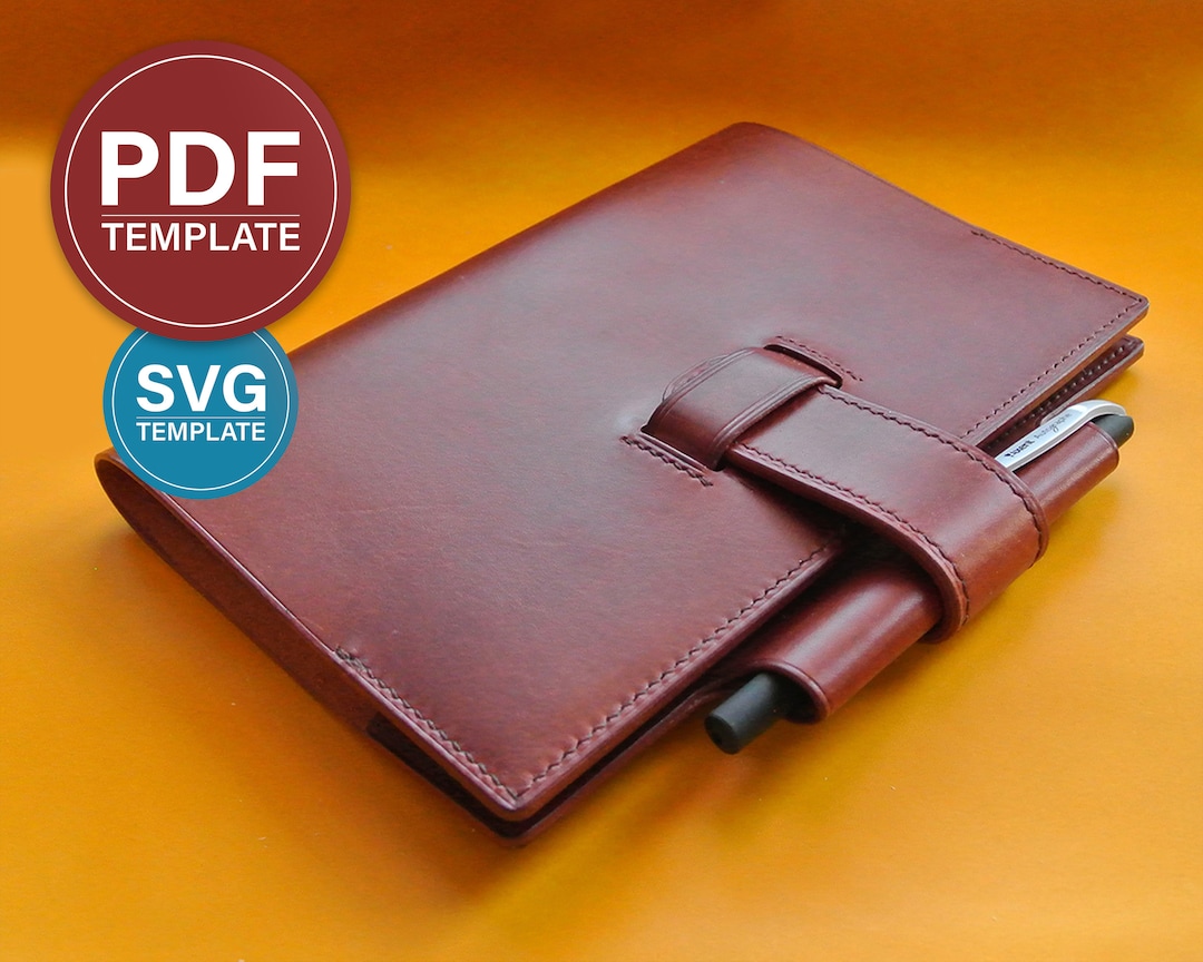 A5 Leather Notebook Cover Pattern: PDF + SVG Template + Video - Etsy