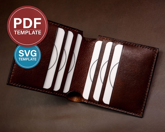 Leather Wallet Pattern PDF Vertical Bifold Wallet SVG Pattern - Etsy