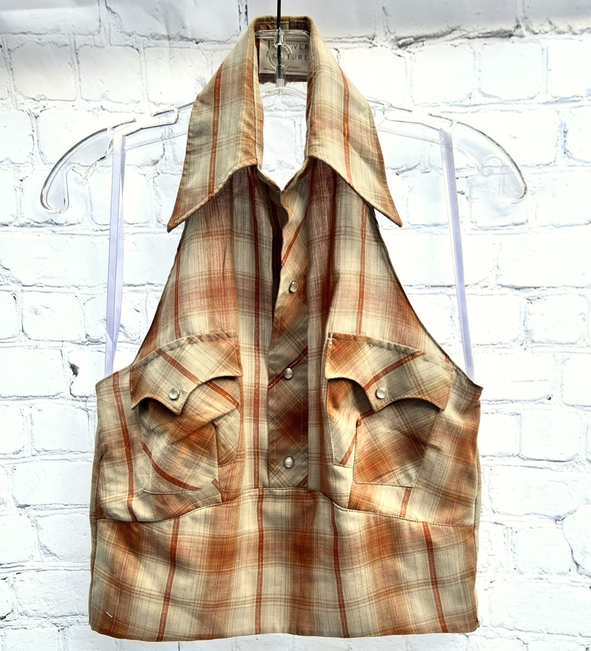 Western Shirt Halter Topupcycled Clothing for Womenvintage Westernone ...