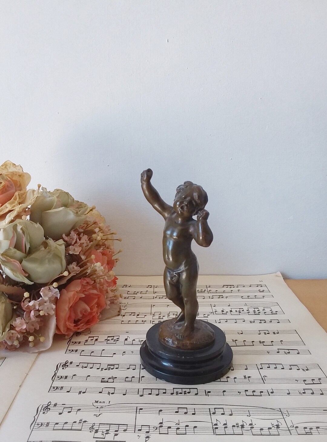 Louis KLEY (1833-1911). Sculptures ANCIENNE en bronze d'un jeune enfant ...