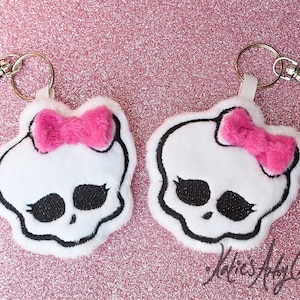 Monster High School Skull Skullette Inspired Plush Keychain Charm. - Etsy