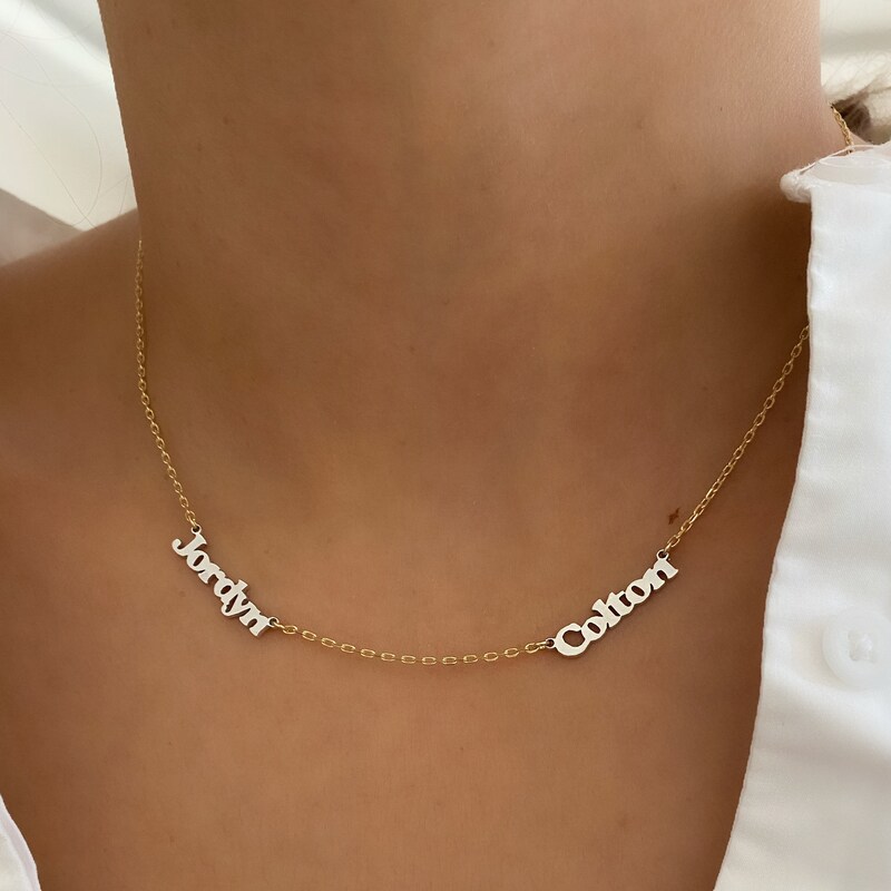 Two Name Necklace - Etsy