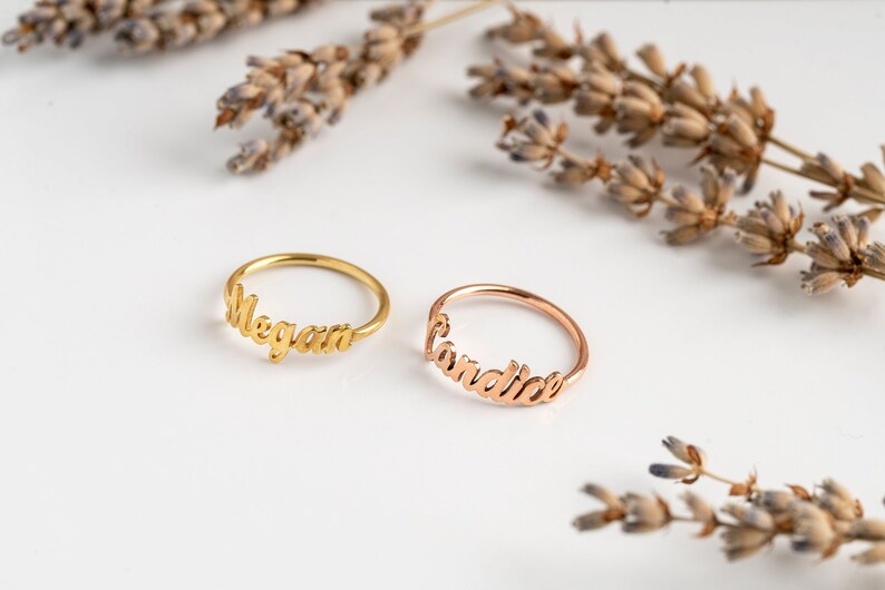Stackable Mother's Rings Stacking Name Ring Dainty - Etsy