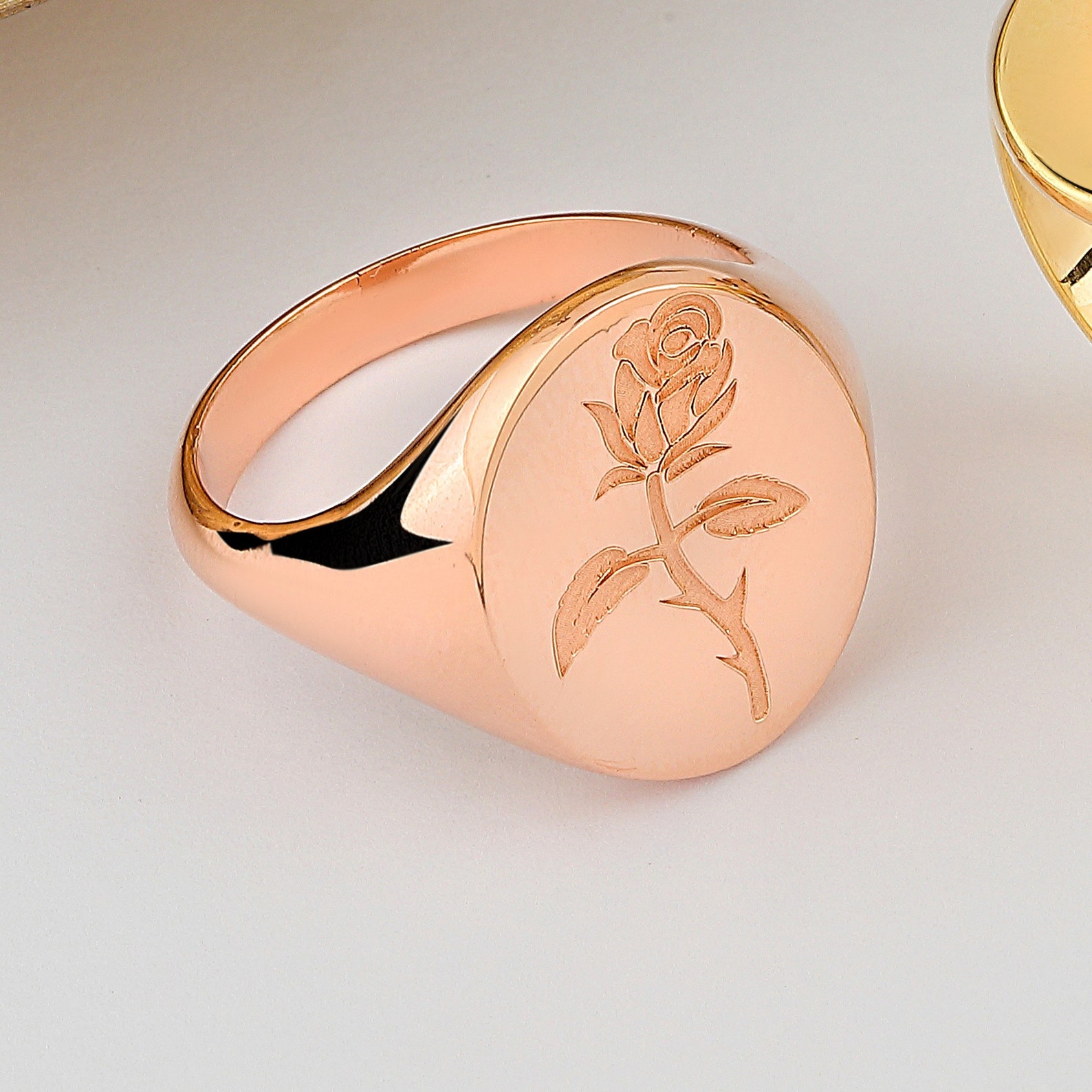 Silver Signet Ring Rose Gold Signet Ring Signet Ring for - Etsy