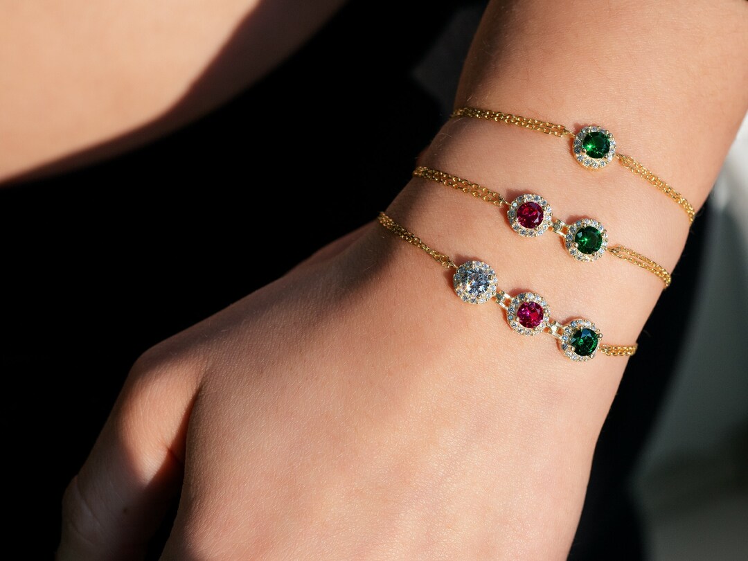 Birthstone Bracelet for Mom, Custom Birthstone Bracelet, Birthstone ...
