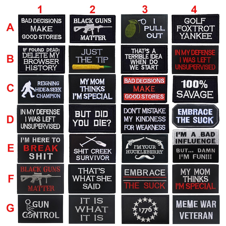 Funny Classic Saying Patch Motivational Phrases Biker Slogan Words ...