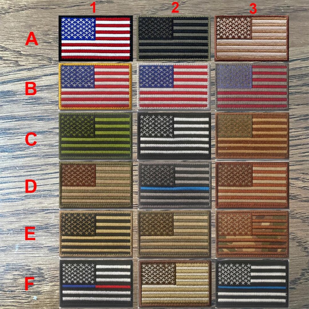 USA US American Flag Embroidered Patches Appliques Tactical Military America Thin Blue Line ...