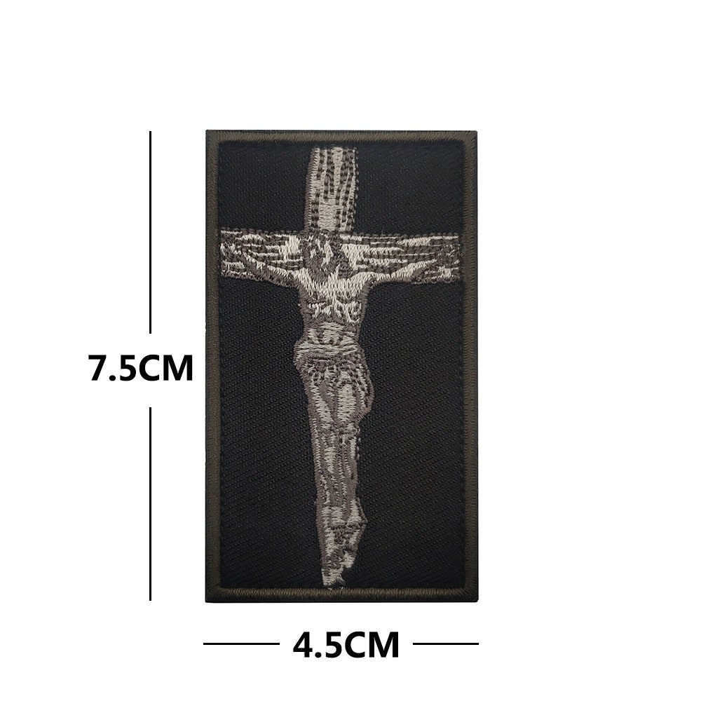 Jesus Fish Embroidery Patches God Christian Cross Flag Sign Emblem ...