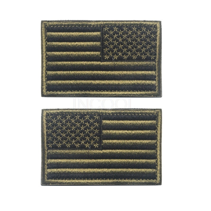 Embroidered Patches Left Right Shoulder US American USA Flag Patch ...