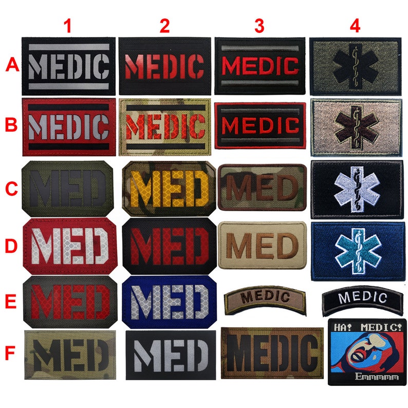 Reflective Medic MED Tactical Patch Infrared IR First Aid Military Emergency Rescue Emblem ...
