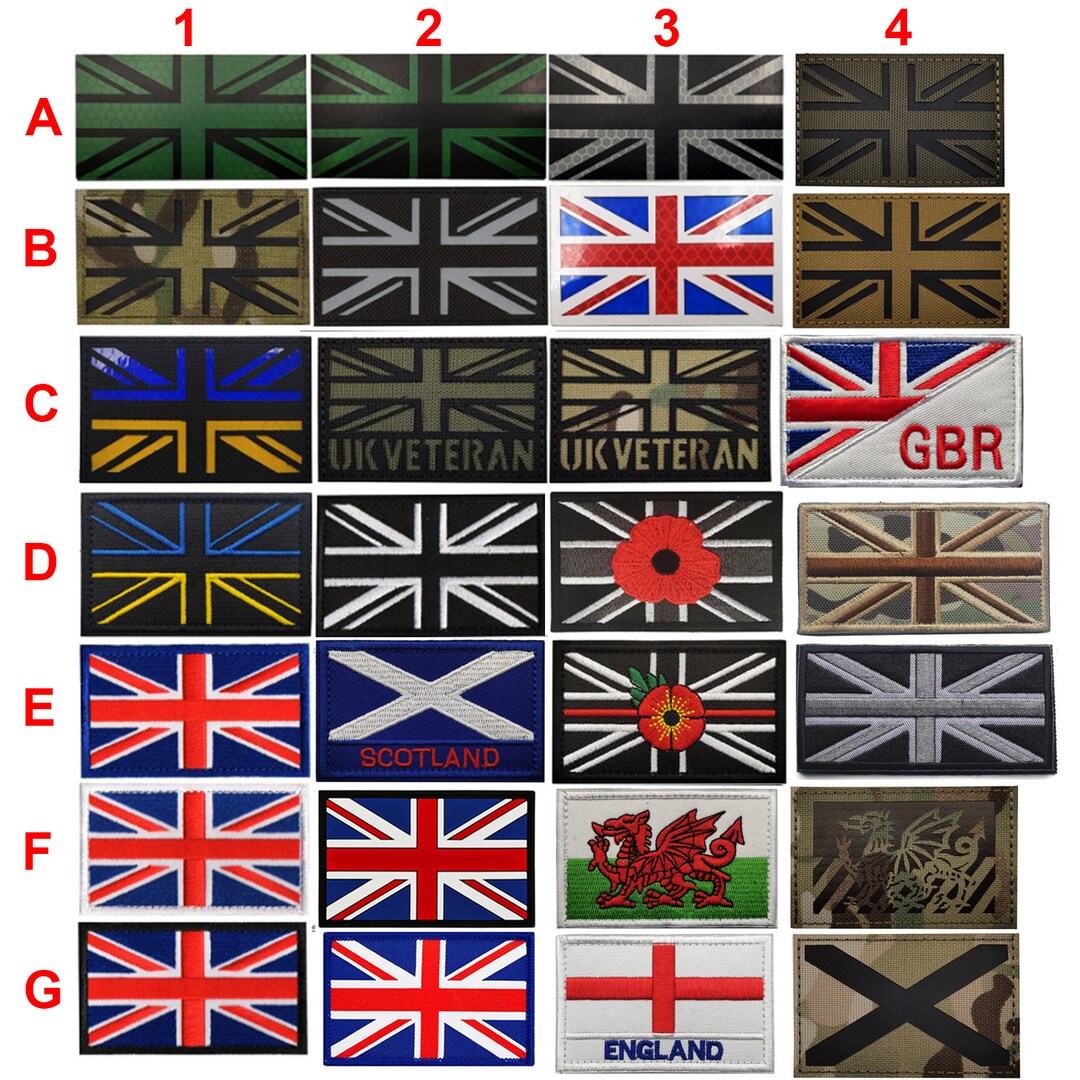 United Kingdom Flag Embroidered Patches Reflective Infrared British ...