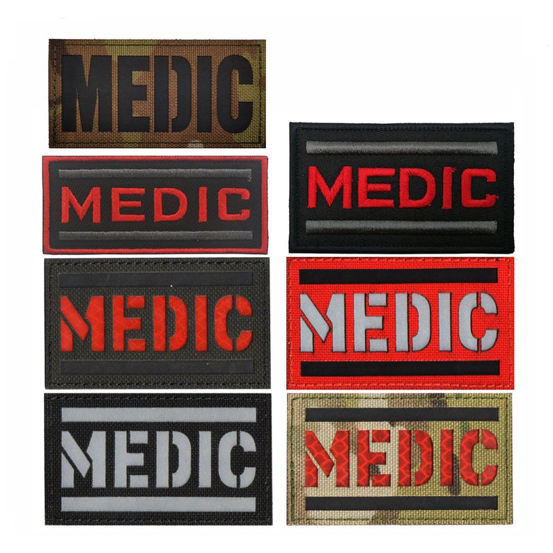 Reflective Medic MED Tactical Patch Infrared IR First Aid Military Emergency Rescue Emblem ...
