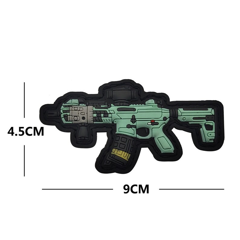 3D PVC Rubber Guns AK47 Weapons Bullet Airsoft Hook Patch Fastener ...