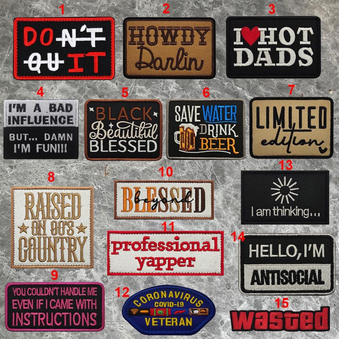Funny Embroidered Patch Classic Saying Motivational Phrases Biker ...