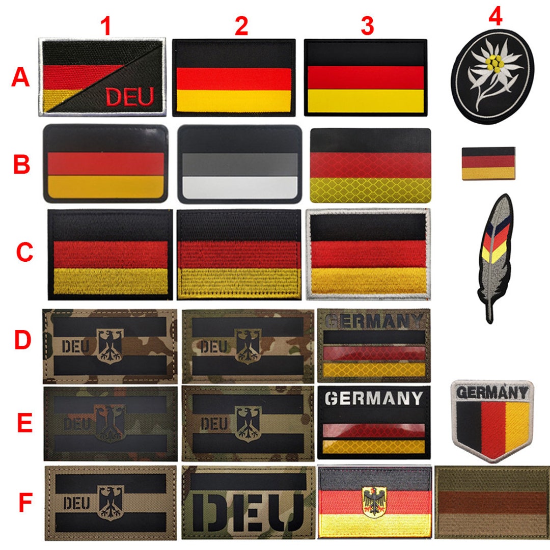 Germany Flag DEU Reflective Infrared IR Patch PVC Rubber Deutschland ...