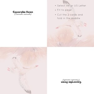 Swan Watercolor Printable Mother's Day Card Digital Download - Etsy