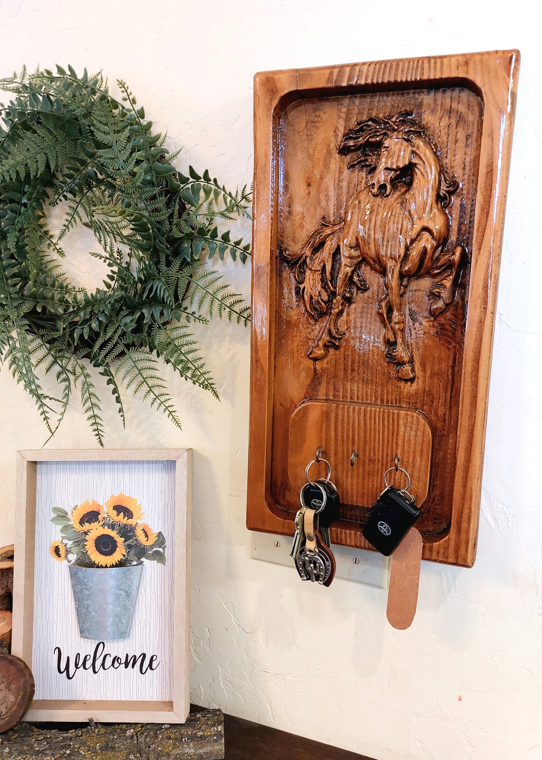 Horse Wall Decor Key Holder Mother's Day Gift, Unique Key Holder Wall ...