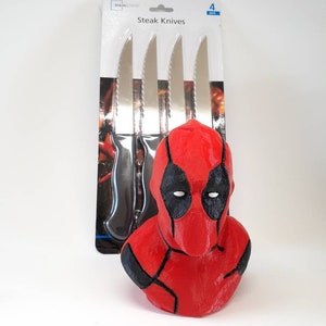 Deadpool Knife Block Birthday Gift Marvel Deadpool Kitchen - Etsy