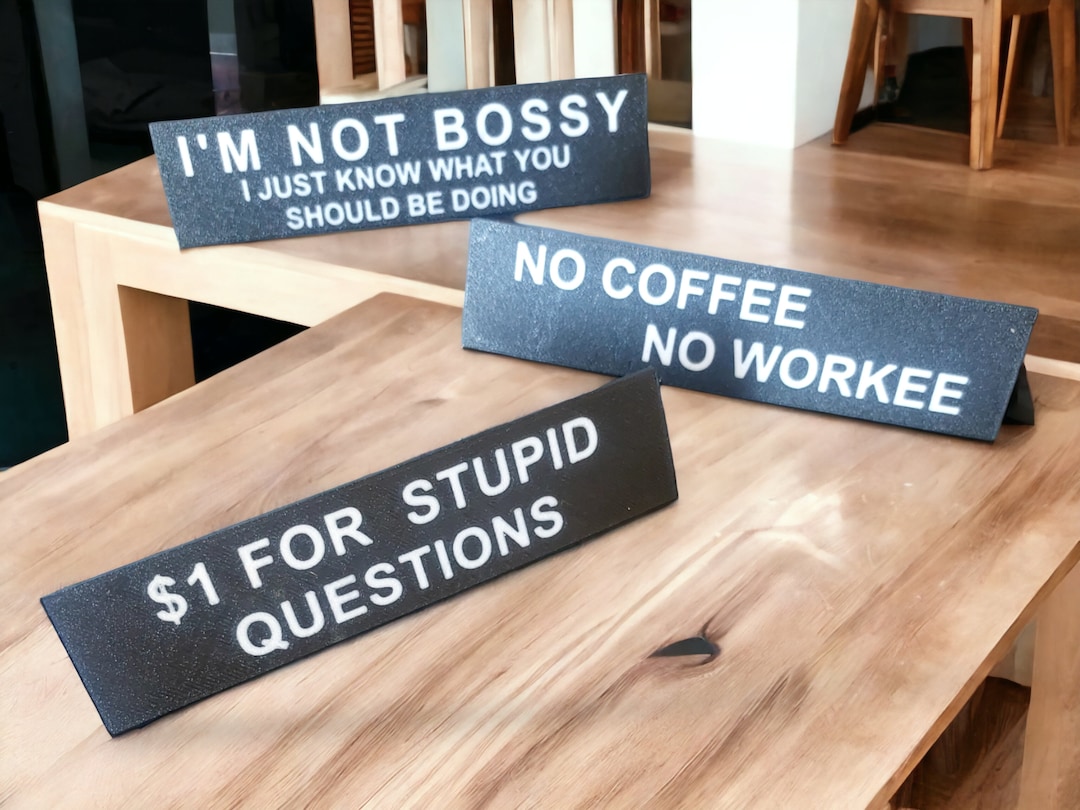 Funny Desk Plate Office Decor, Desk Decor Office, Funny Desk Name Plate ...