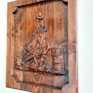 Cowboy Barrel Racing, Horses Cowboy Barrel Racing, 3D Carving Art Wall ...