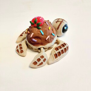 Sweet Ice Cream Baby Turtle 3D Printed Articulated Fidget Toy, Stress ...