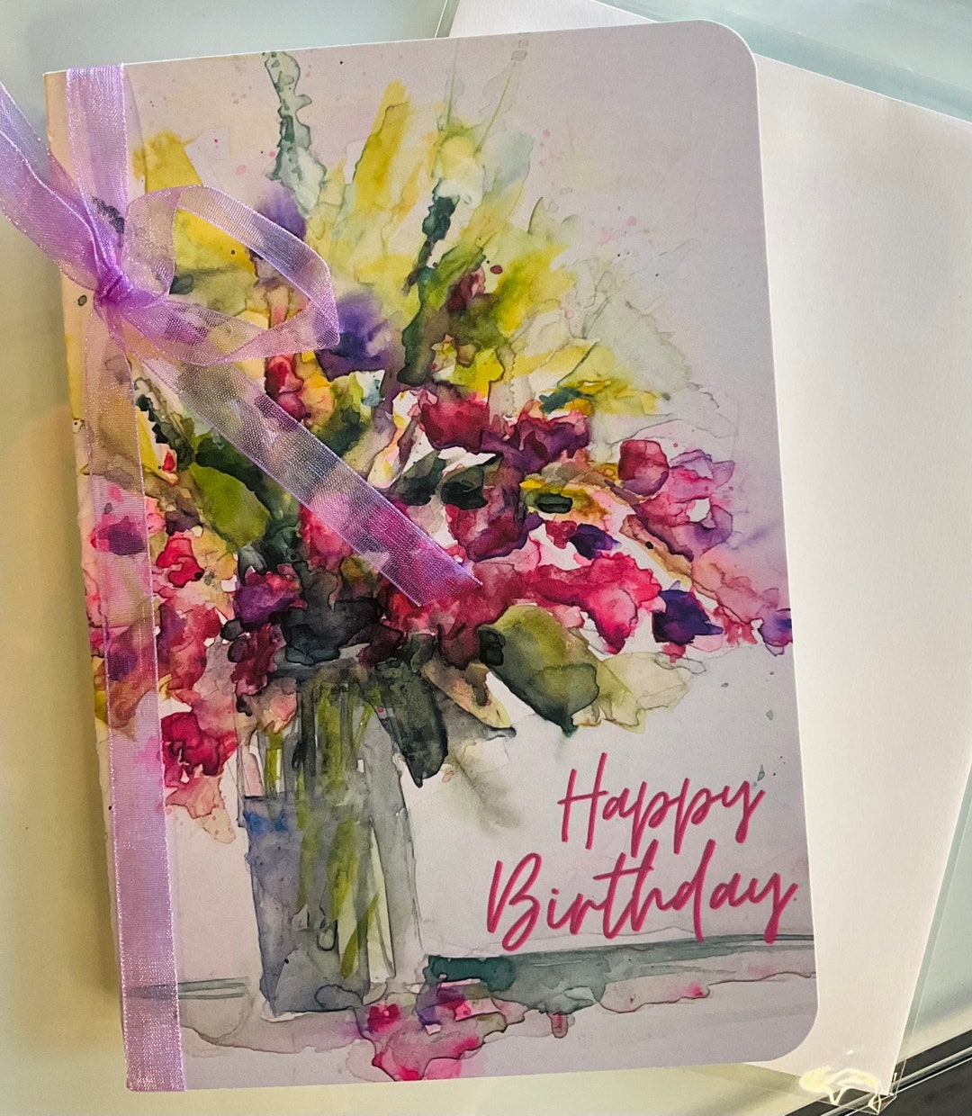 Soft Watercolor Floral Birthday Card - Etsy