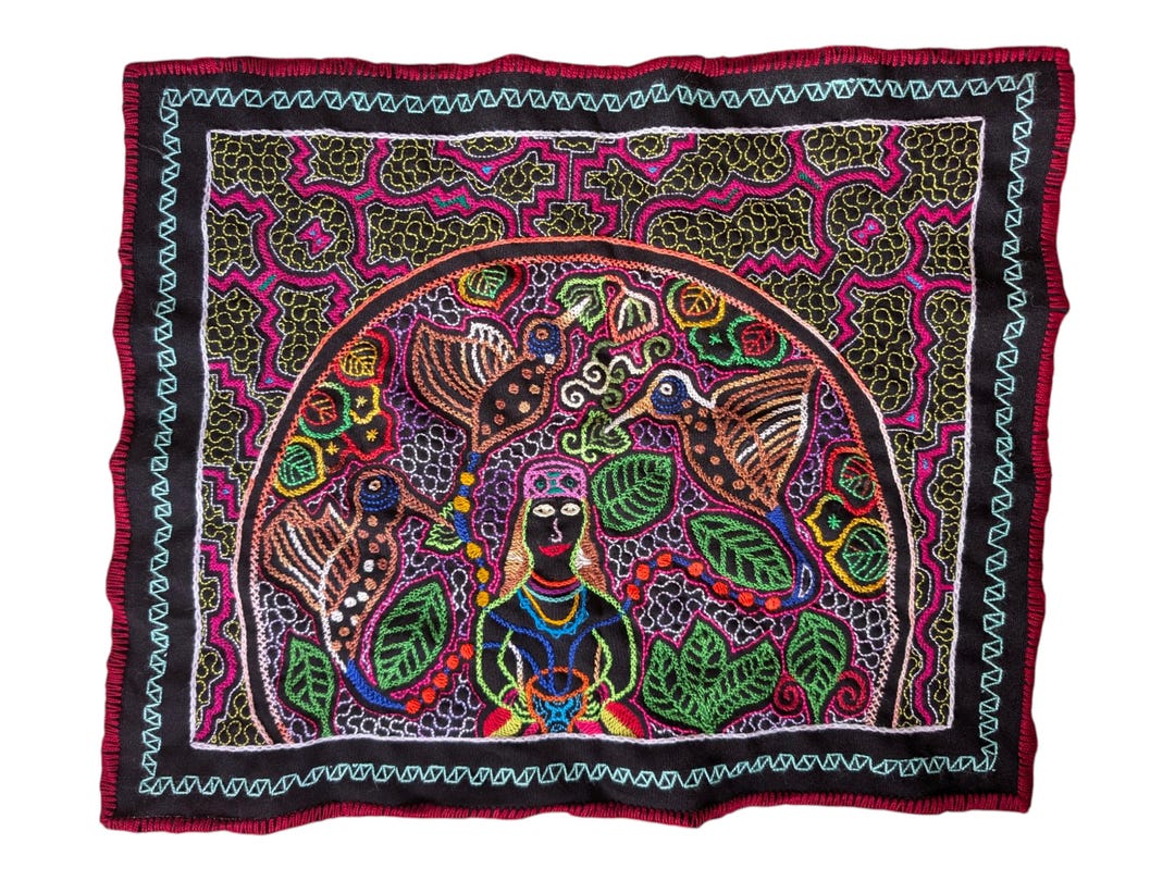 Shipibo Embroidered Tapestry: Amazonian Shamanic Healer Medicine Woman ...