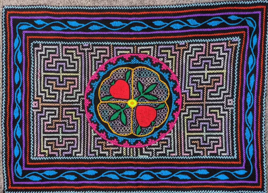 SHIPIBO Fabric FLOWER of LIFE Inspired on Ayahuasca Vine Vision Shrine ...