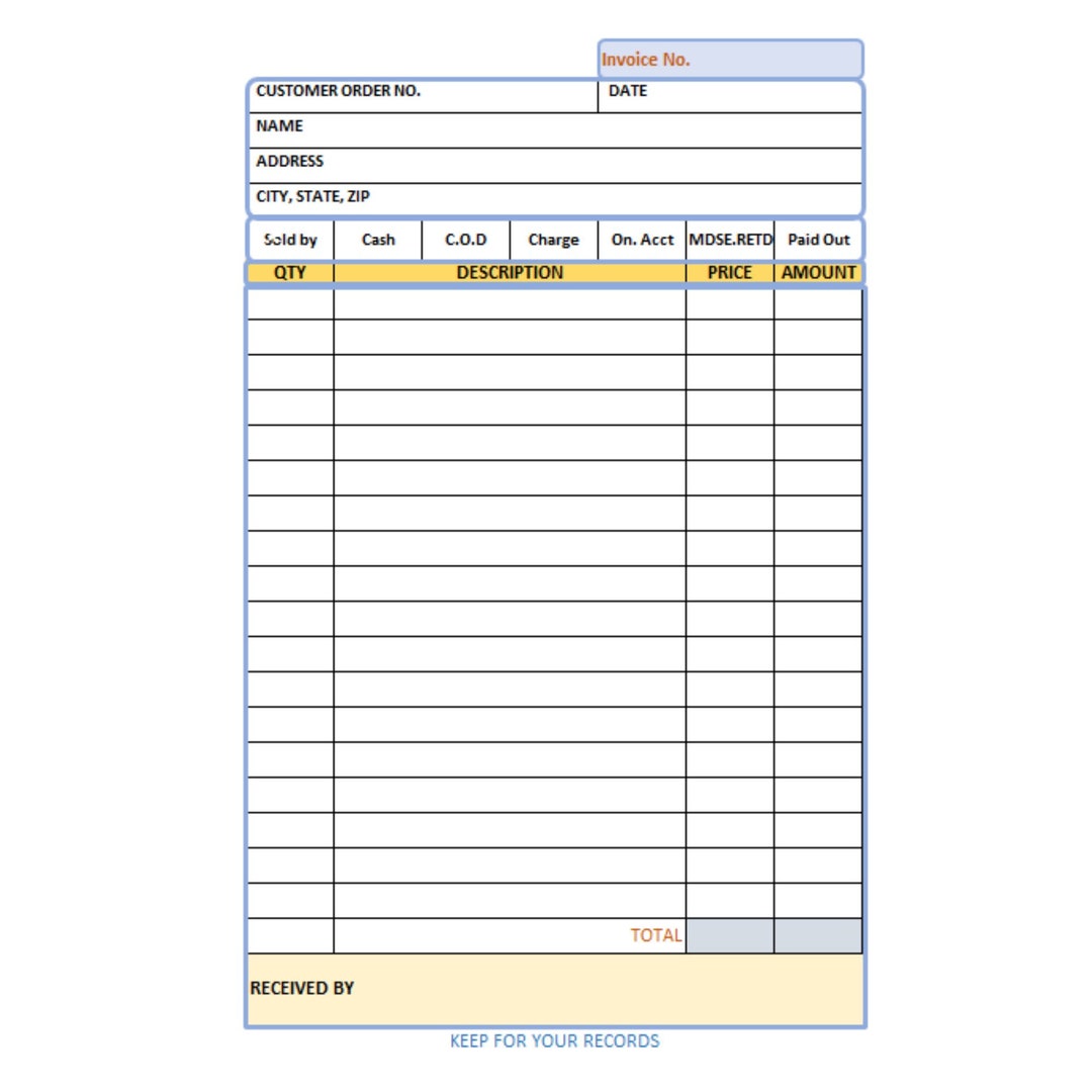 Simple Microsoft Excel Invoice Template - Etsy Canada