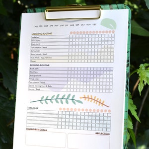 Editable Habit Tracker Printable, Morning and Evening Routine Chart ...