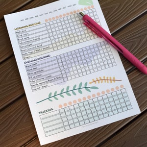 Editable Habit Tracker Printable, Morning and Evening Routine Chart ...