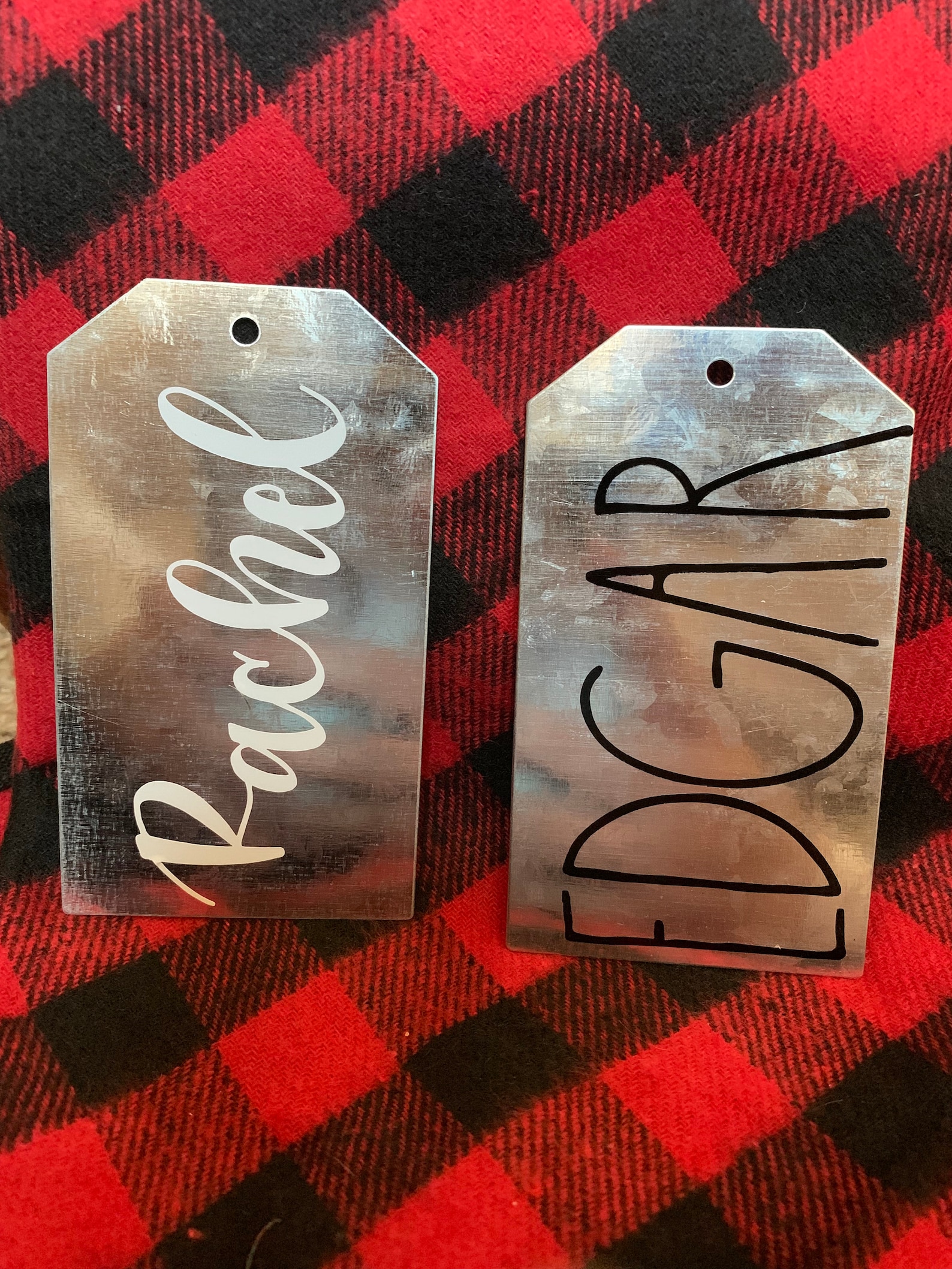 Custom Galvanized Metal Ornament Stocking Tags - Etsy