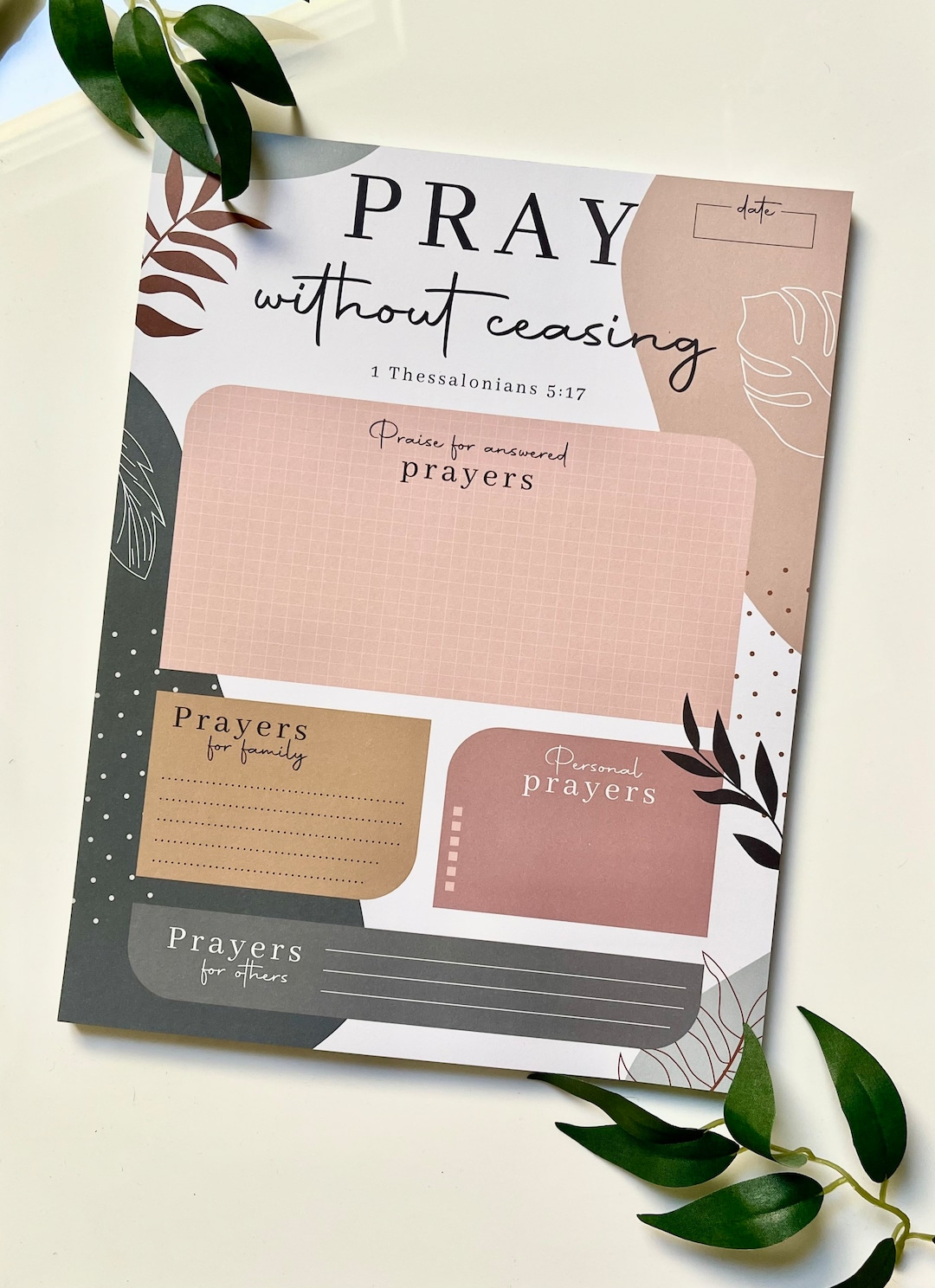 Neutral Calm Faith Prayer Answered Prayer List Note Pad Biblical ...