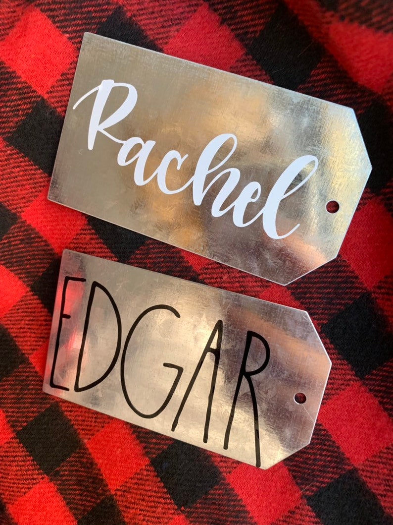 Custom Galvanized Metal Ornament Stocking Tags - Etsy